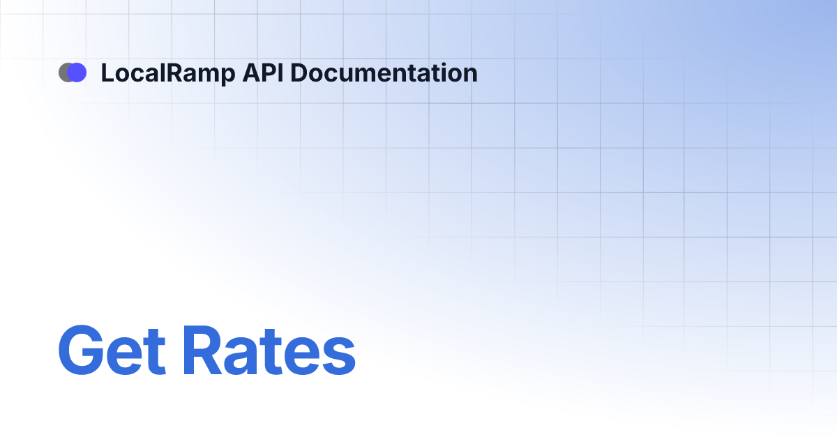 Get Rates | LocalRamp API Documentation
